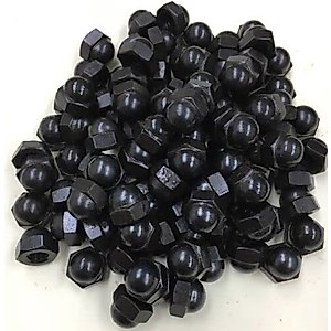 (10) 10-24 3/16 Acorn Cap Nuts Black Oxide Bolt Thread Cover Smooth Round #10/24