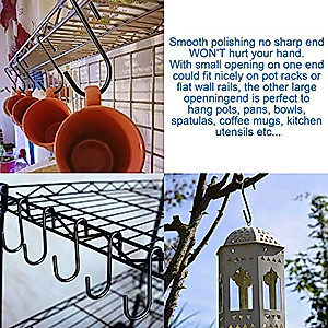 XiangLin Pack of 10 Heavy Duty S Hooks S Shaped Hooks Hanging Hangers Hooks for Kitchen, Bathroom, Bedroom, and Office, for Pan, Pot, Coat, Bag, Plants (3.5x2.4'', Black)