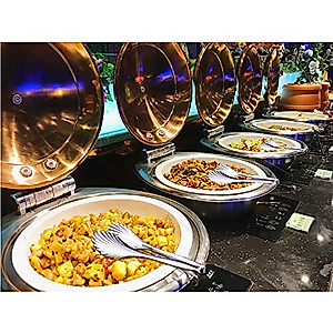 Enwinner Buffet Salad Serving Tongs, 12 inch Catering Chef Food Salad BBQ Serving Utensils, Set of 2(stainless steel) (Stainless Steel)