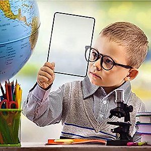 Enhon 3X Page Magnifier 7 x 4.7 Inch Magnifying Sheet Fresnel Lens Page Magnifying Glass for Elderly and People with Low Vision Reading Small Patterns, Maps and Books (8 Pieces)
