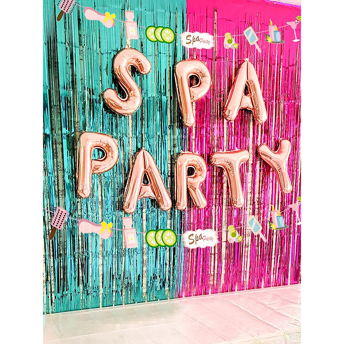 LaVenty 2 PCS Spa Party Balloons Spa Party Decoration Nail Polish Banner Spa Party Banner Spa Theme Birthday Party Salon Party Decoration Makeup Party Decoration