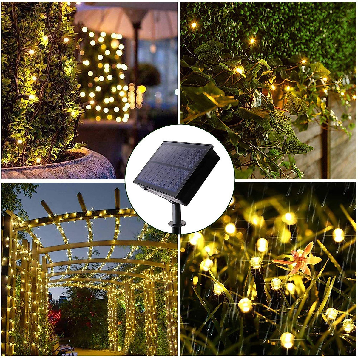 Goodia Solar String Lights, 72ft 200 LED Solar Outdoor String Lights, Waterproof Solar Fairy Lights Outdoor and Indoor Decorations for Christmas Tree, Gift, Gardens, Homes, Wedding, Party(Warm White)
