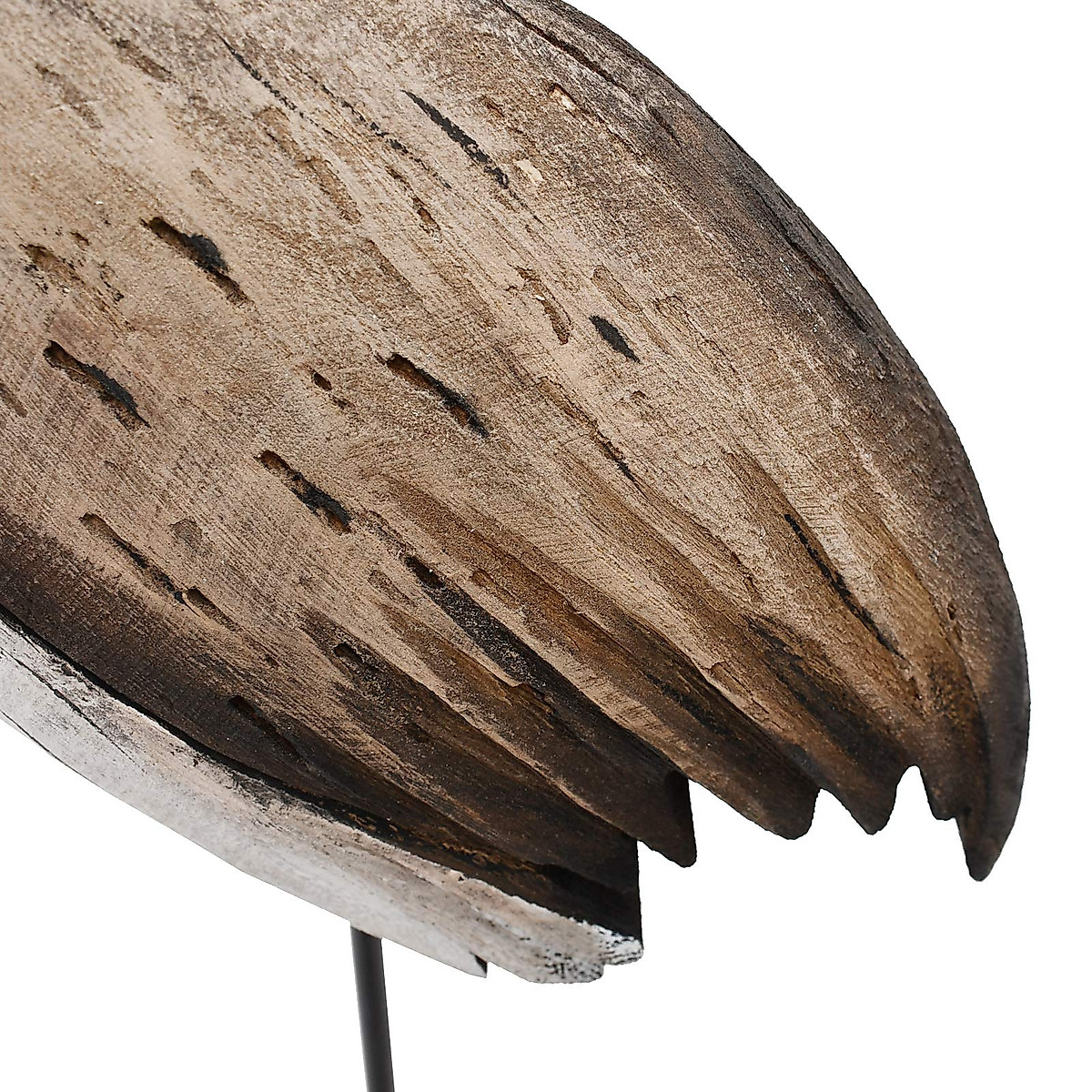 K KILIPES Rustic Heron Statue Bird Sculpture Wood Crane Figurines Home Decor Decorative Animal Crane Statue Garden Decor