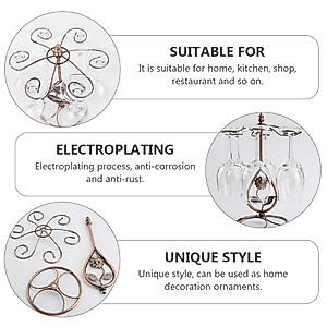 Cabilock Countertop Wine Glass Holder Sunflower Freestanding Metal Tabletop Stemware Storage Rack Drying Rack Glasses Cup Accessories for Home Decor Kitchen (Bronze)