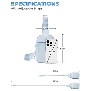 CHOLISS Small Sling Bag for Women and Men, Crossbody Bags Trendy Fanny Packs Chest Bag with Extended Strap, Blue