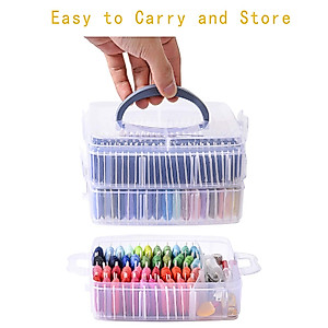 Peirich 201 Pack Embroidery Floss Kit, Includes Embroidery Threads 3-Tier Organizer Box Embroidery Kits for Friendship Bracelets Cross stitch DIY Floss Craft, Gift for Halloween Christmas Mother's Day