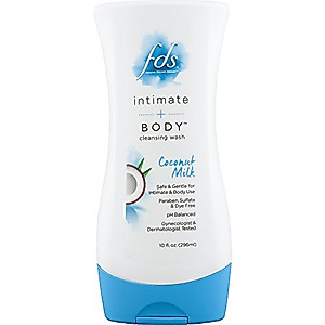 FDS Intimate + Body Cleansing Wash, Coconut Milk - Bottle, 10 Ounce