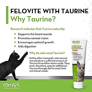Tomlyn Felovite with Taurine Amino Acid Gel Nutritional Supplement for Cats & Kittens, 2.5oz