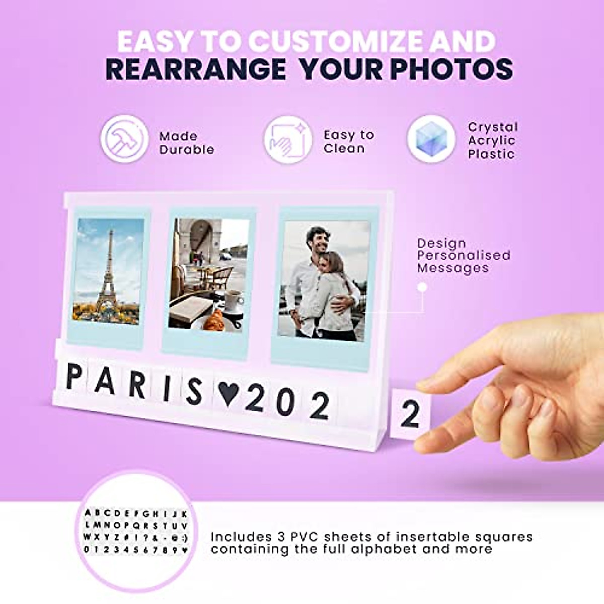 Instax Frame for Fujifilm Instax Mini Film Accessories, Acrylic instax Mini Frame for instax Wide fujifilm instax evo instax Mini 7 Film instax Mini 40 Film instax Wide 300 instax Accessories