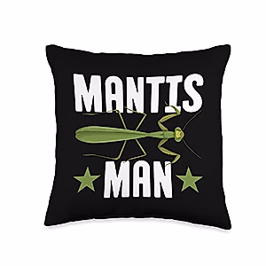 Entomology Mantises Insects Mantis Man Insect Entomology Throw Pillow, 16x16, Multicolor