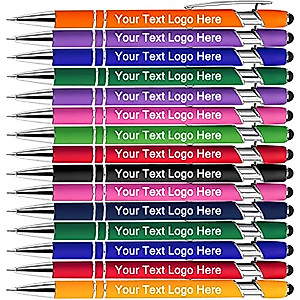 Up to 300 Personalized Pens in Bulk Custom Pens with Name Text Stylus Tip Customized Pens with Free Engraving Gift for Men Women Business Teachers Graduation
