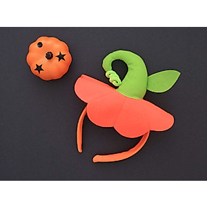 Halloween Headbands - 2 Pack Pumpkin Hat Headbands for Halloween Costume Party - Adults and Kids Orange, Green