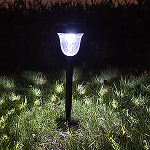 4 Pack Christmas Solar Pathway Lights Cool White Solar Path Lights Outdoor Auto On/Off Lights Waterproof Christmas Garden Lights Solar Landscape Lighting for Pathway, Garden, Driveway, Backyard Decor