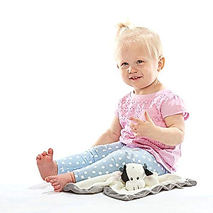 Lovey Security Blanket 12 inch Square Stuffed Animal Baby Blankie for Girls or Boys (Cow) by Baberoo, 12 Inch (Pack of 1)