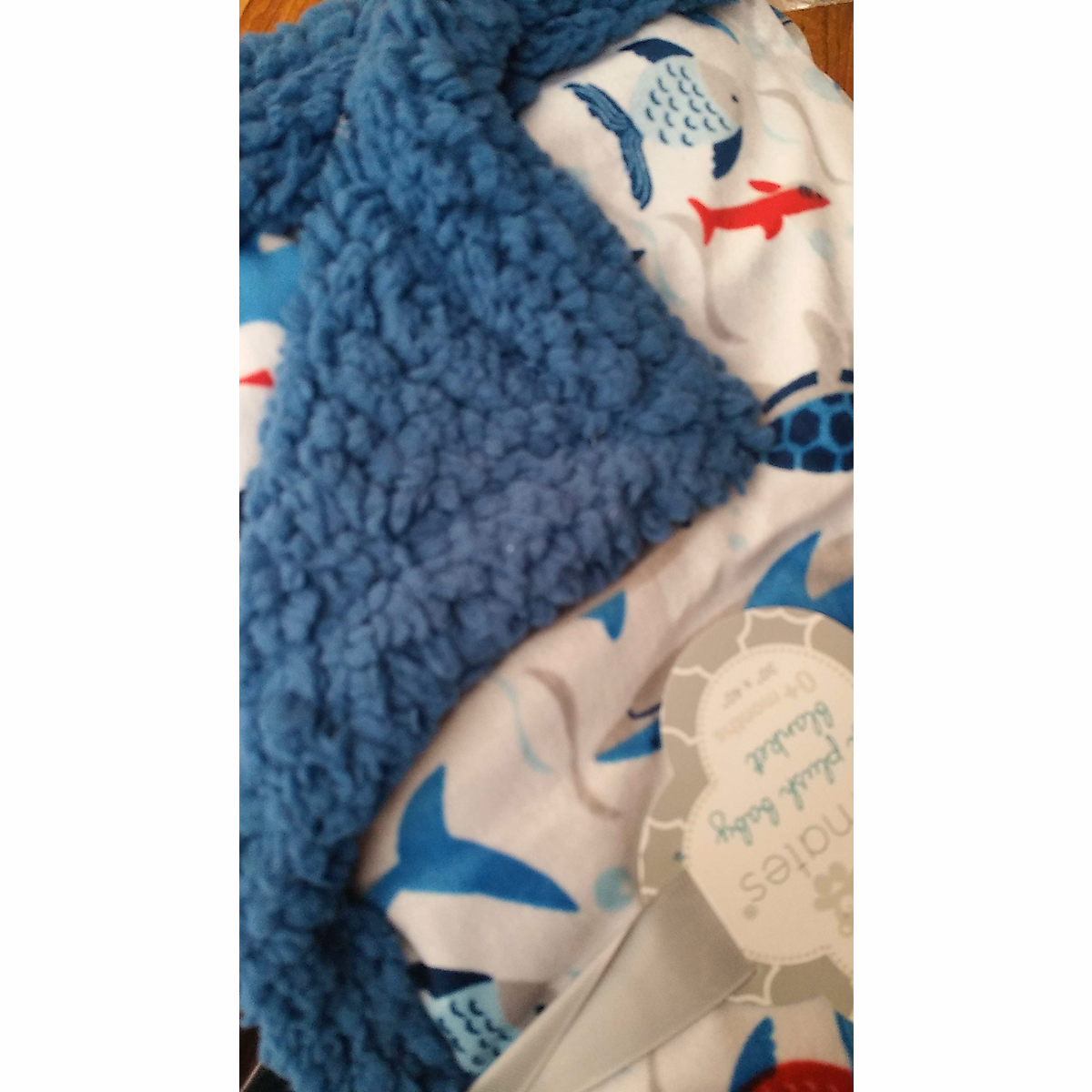 Posh Linens Shark Sherpa Blanket Blue: Soft Double Layer with Fun Ocean Design for Baby Boy Toddler Child