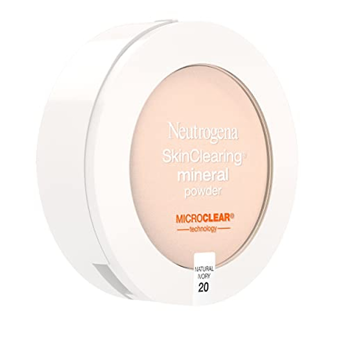 Neutrogena SkinClearing Mineral Acne-Concealing Pressed Powder Compact, Shine-Free & Oil-Absorbing Makeup with Salicylic Acid to Cover, Treat & Prevent Breakouts, Natural Ivory 20,.38 oz (Pack of 2)