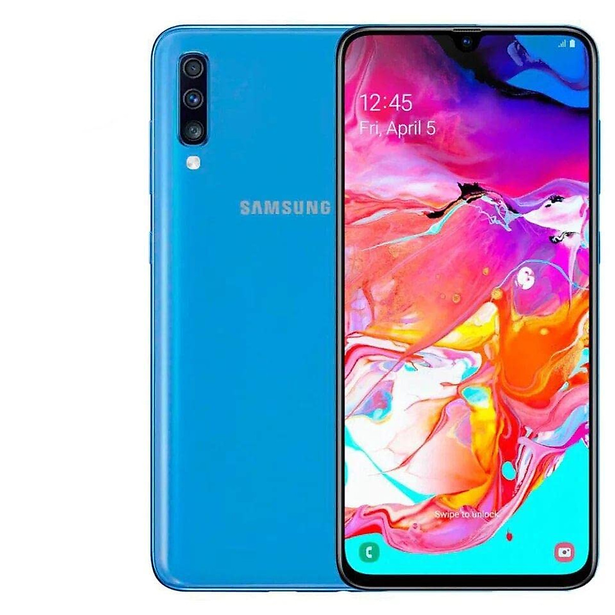 Samsung Galaxy A70 A705M 128GB DUOS GSM Unlocked Android Phone W/Dual 32MP Camera (International Variant/US Compatible LTE) - Blue