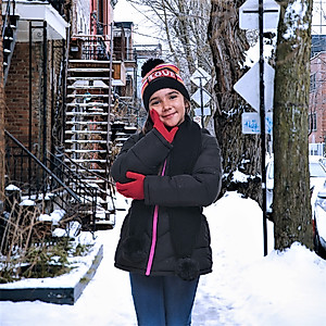 Swak Girls Hat,Scarf & Glove Set-Kids Cold Weather Winter Accessories-Childrens 3 Pc Beanie set-Big Girls Hat Scarves & Glove