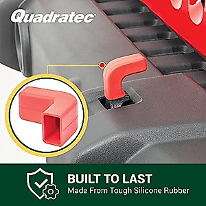 Quadratec Factory Bumper Tow Hook Covers, Set of 2, Red - Fits Jeep Wrangler JK, JL, Gladiator JT 2007-2023 Front Bumpers - Adds Cushioned Grip to Tow Strap Recovery - UV Resistant Silicone