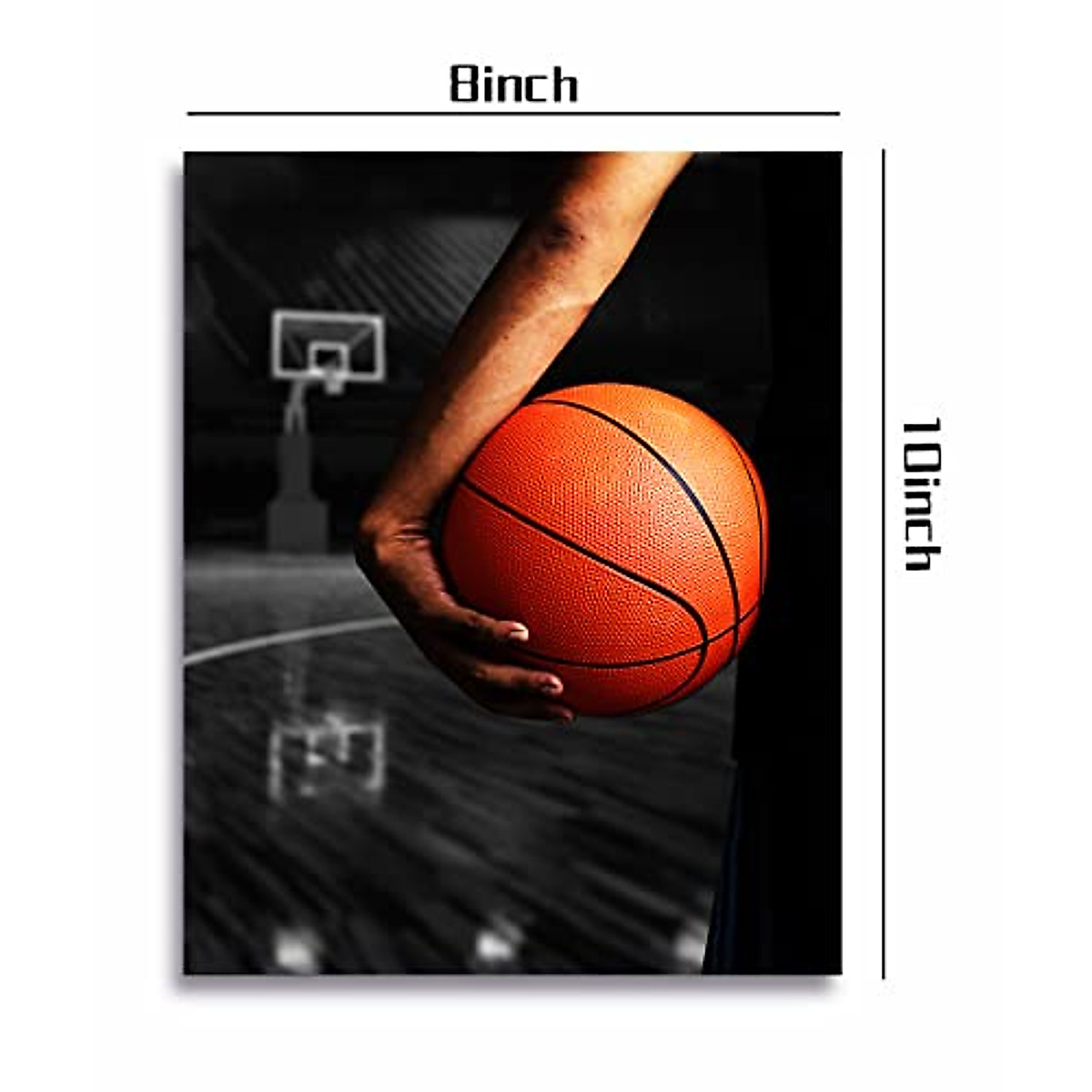 Huagreny Basketball wall art painting, gift for basketball fans, suitable for places room, living room, gym, bathroom, toy room,  set of 4, 8 X10 ins UNFRAMED 