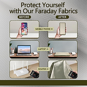 Faraday Fabric,Faraday Cloth 43.3"x118" Big 3.3 Yard Nickel Copper Conductive Military Grade Material Protective Fabric