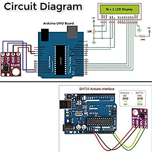 DAOKI 2.5V-5V SHT31 Temperature and Humidity Sensor Module Digital Output Temperature and Humidity Sensor Module IIC I2C Interface 3.3V GY-SHT31-D with Male and Female Dupont Cables for Arduino