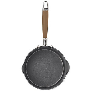 Anolon Advanced Bronze Hard-Anodized Nonstick 3-Quart Covered Straining Saucepan with Pour Spouts