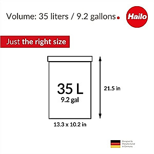 Hailo Big Box Swing Waste Bin in Silver 35 Liters