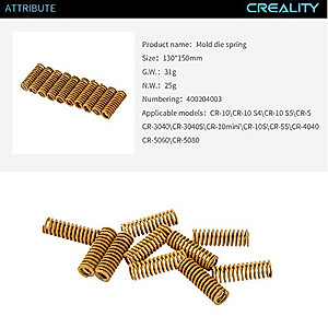 Creality Upgrade 3D Printer kit with Metal MK8 Gray Alloy Extruder + Capricorn Bowden PTFE Tubing(1M) + Bed-Level Spring 1.75mm Filament for Ender 3/3 Pro/CR-10 Series/10S/20/20 Pro Printers