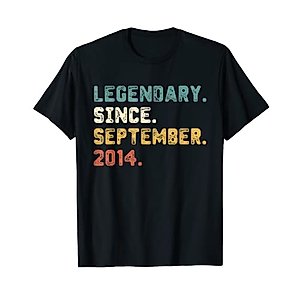 8 Year Old Gift Legend Since September 2014 8th Birthday T-Shirt