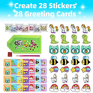 JOYIN 28 Packs Valentine Cards with Gem Diamond Painting Kits Make Your Own Stickers, Valentine's Day DIY Craft, Classroom Exchange Gifts and Prizes, Valentines Greeting Cards Diamond Art for Kids