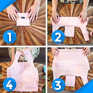 TiMoMo Folding Reusable Grocery Bags 5 Pack - 25"x15.5" Capacity - Washable, Waterproof Nylon holds Heavy Groceries - Foldable Tote Bag is 5.3"x 5.3" Folded - Eco-Friendly Shopping Bag fits in Pocket