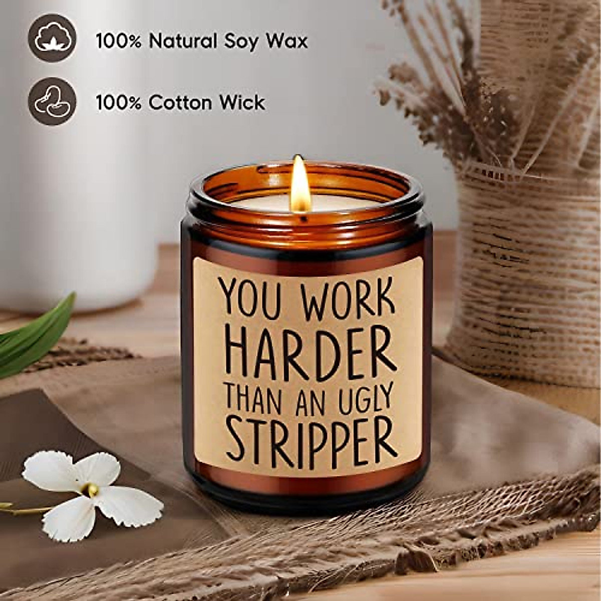 LEADO Scented Candles - Funny Coworker Gifts, Friend Gifts, Coworker Gifts for Women, Men - Coworker Birthday, Appreciation, Appreciation, Mothers Day, Friendship Gifts for Women Friends, Coworkers