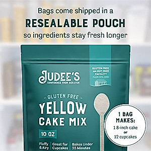 Judee's Yellow Cake Mix 10 oz - Baking Supplies - Super Moist and Rich - Great Pantry Essential - 100% Non-GMO, Gluten-Free and Nut-Free - Use for Baking and Decorating