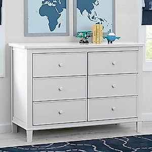Delta Children Haven 6 Drawer Dresser with Interlocking Drawers - Greenguard Gold Certified, White