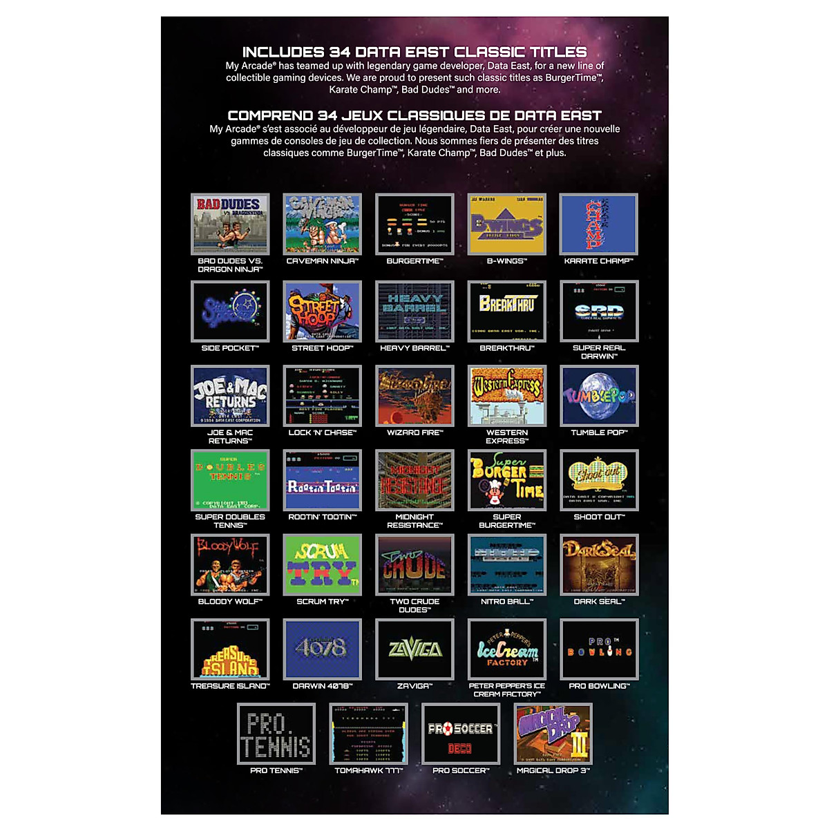 My Arcade Data East Classics Mini Player - 10 Inch Retro Arcade Machine Cabinet - Includes 35 Games