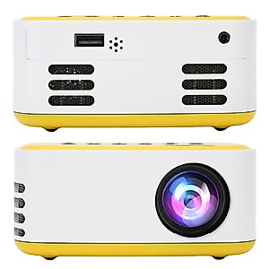 Portable Mini Projector, HD 1080P WiFi USB Bluetooth Wireless Cinema Projector,Built in Speakers,Kids Cartoon Home Theater Beamer,for USB/Mobile Hard Disk/Phone,for Outdoor Movie Video Projector(US)