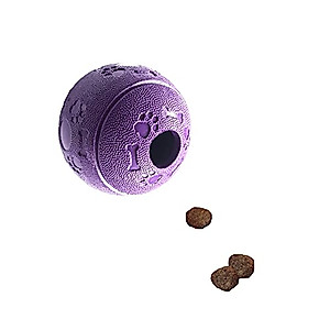 Jalousie Dog Puzzle Balls Dog Treat Dispensing Balls Non-Toxic Natural Rubber Dog Chew Toys for Puppy Pet Dog Teething Puzzle Playing Treat Dispenser Rope Balls (4 Pack Lick Mat)