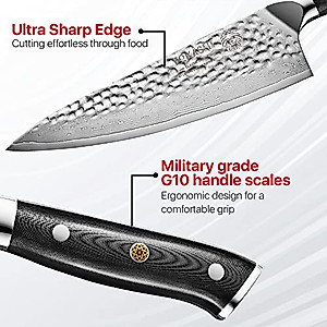YOKASHI Japanese Knife - Damascus Chef Knife 8-inch - Superior Edge Retention for Precise Chopping, Slicing & Dicing for Professional Chefs and Home Cooks in the Kitchen - Durable Steel