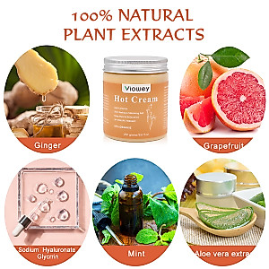 Hot Cream, Fat Burning Cream for Tummy, Abdomen, Belly, Legs, Arms, Buttocks and Waist, 8.8oz