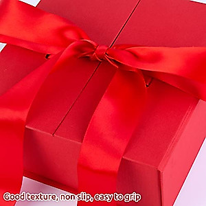 JOHOUSE Gift Box, 8 inches Large Red Gift Box with Lid for Thanksgiving Day, Christmas, Birthdays, Bridal Showers, Wedding Gifts