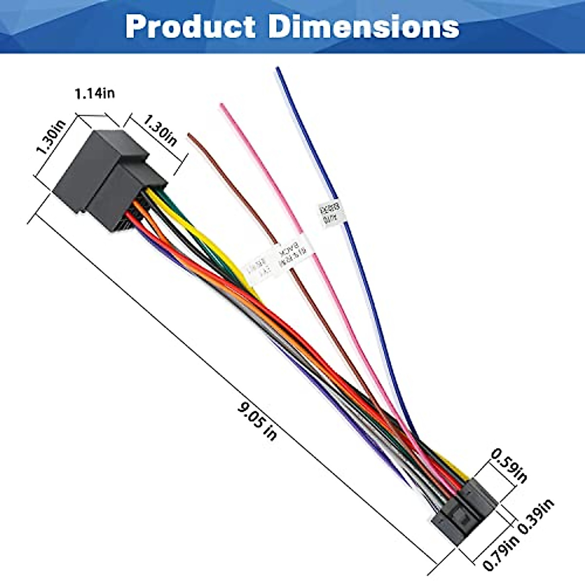 Fiegromech 16 Pin Car Radio Wiring Harness Cable with ISO Socket Replacement for VW/Jetta/Passat Stereo Power Speaker Adapter