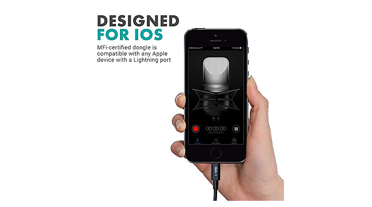 Movo IMA-1 3.5mm to Lightning Microphone Adapter