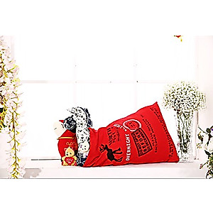 KEFAN 3 Pack Christmas Bag Santa Sack, Canvas Storage Bag for Gifts Wrapping with Drawstrings Large Size 27.5"x19.5"