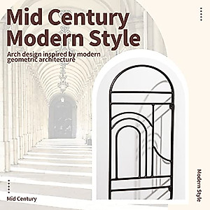 Sapowerntus Floating Shelves 2 Tier Wall Mounted with Hooks, Mid Century Modern Bathroom Kitchen Rustic Wood Hanging Shelf, Coffee Bar Display Storage Decor, Arched Geometry Bracket Design