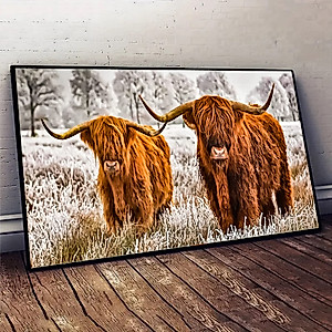 YALKIN Yak Cow Large Diamond Painting Kits for Adults (70X40cm/ 27.6x15.7in), DIY 5D Diamond Art Kits for Adults, Full Round Drill Embroidery Cross Stitch Pictures for Wall Decor