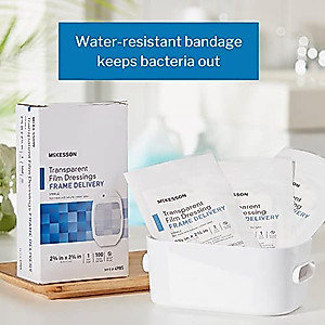 McKesson Transparent Film Dressing, Sterile, Frame Delivery, 2 3/8 in x 2 3/4 in, 100 Count, 1 Pack