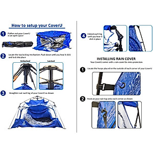 CoverU Sports Tent Pod – Pop Up 2 Person Cold Climate Canopy Shelter – BLUE – Patented
