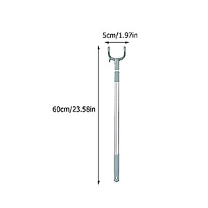 LIFKOME Retractable Clothes Pole Telescoping Long Reach Sticks 60-102cm Adjustable Clothesline Pole with Hook Clothes Drying Fork Clothes Hook Pole for Closet Household Balcony Use