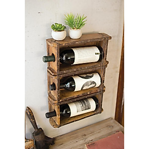 Kalalou Hanging Brick Mold Wine Rack, One Size, Brown